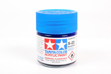 Tamiya Large Acrylic Paint X-23 Clear Blue - 81023 - Squadron.com
