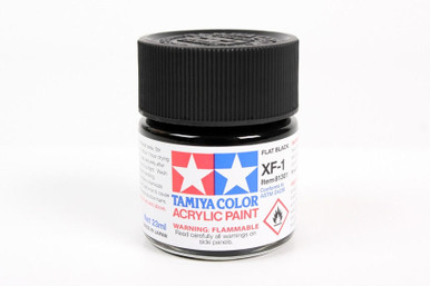 Tamiya Large Acrylic Paint XF-1 Flat Black - 81301 - Squadron.com