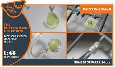 1/48 Clear Prop TB.2 painting mask on yellow kabuki paper for CP kits ...