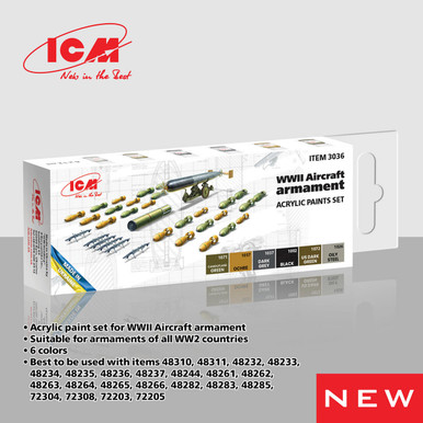 ICM Models Acrylic paint set for WWII Aircraft armament - Squadron.com