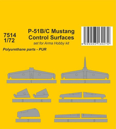 1/72 CMK P-51B/C Mustang Control Surfaces / for Arma Hobby kit - MMD ...