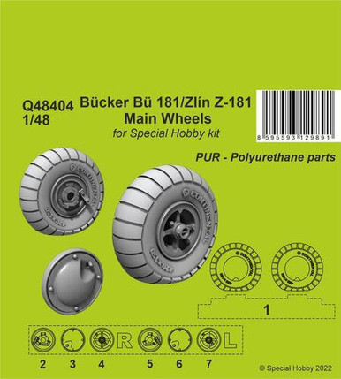 1/48 CMK Bucker Bu 181/Zlin Z181 Main Wheels - Squadron.com