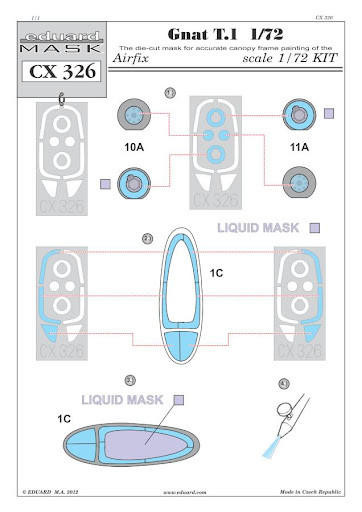 1/72 Eduard Mask Gnat T.1 for Airfix - MMD - Military Model Distributors