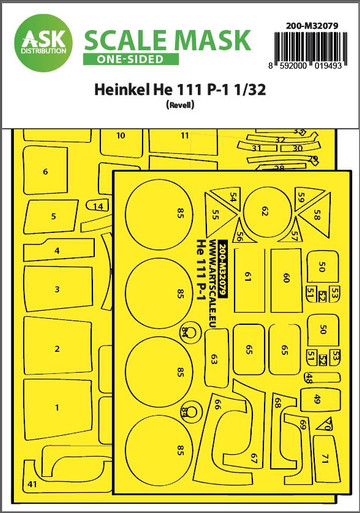 1/32 Art Scale Heinkel He 111P-1 one-sided express fit mask for Revell ...