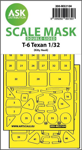 1/32 Art Scale T-6 Texan double-sided express fit mask for Kitty Hawk ...