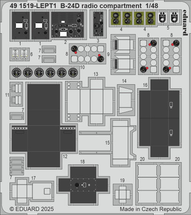 1/48 Eduard B-24D radio compartment Photo etched set for HOBBY BOSS kit ...