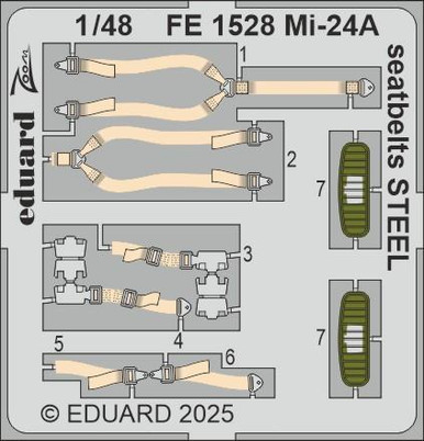 1/48 Eduard Mi-24A seatbelts STEEL Zoom set for TRUMPETER kit ...