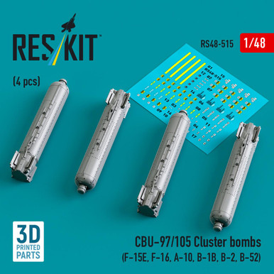 1/48 Reskit CBU-97/105 cluster bombs (4 pcs) (F-15E, F-16, A-10, B-1B ...