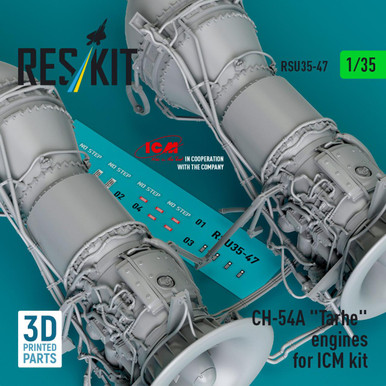 1/35 Reskit CH-54A Tarhe engines for ICM kit (3D Printed) (RSU35-0047 ...