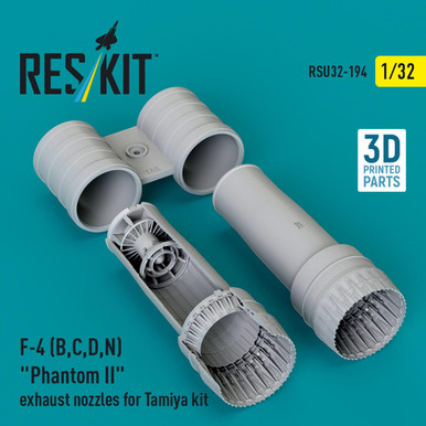 1/32 Reskit F-4 (B, C, D, N) Phantom II exhaust nozzles for Tamiya kit ...