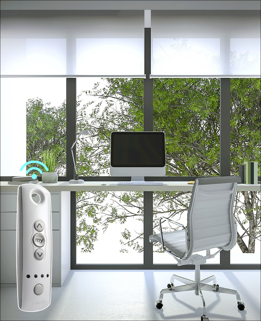 SOMFY Light Filtering Smart Home Motorized Roller Shades