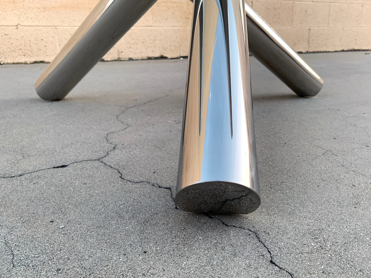 SOLD - Milo Baughman Inspired Chrome Jax Table - Rehab Vintage Interiors