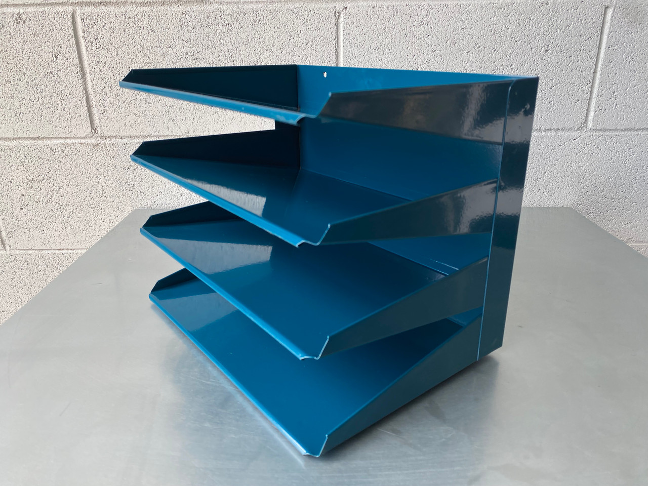 SOLD - Mid Century 4 Tier Desktop / Paper / File Organizer, Refinished ...