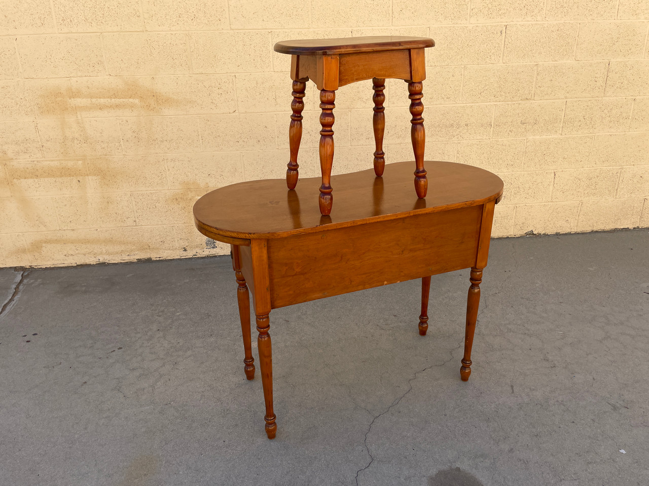 SOLD - Antique Desk & Stool by Kaufman Woodcraft Shops - Rehab Vintage ...
