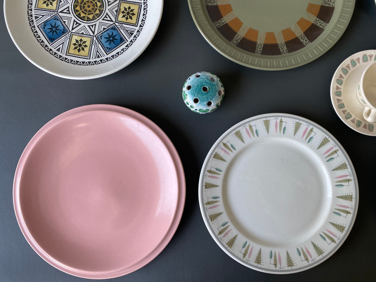 SOLD - Vintage Mid Century Ceramic Multi Color Plates, Set of 10 ...