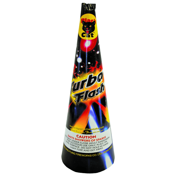 BC #4 Cone Turbo Flash Fountain - Black Cat Brand Fireworks
