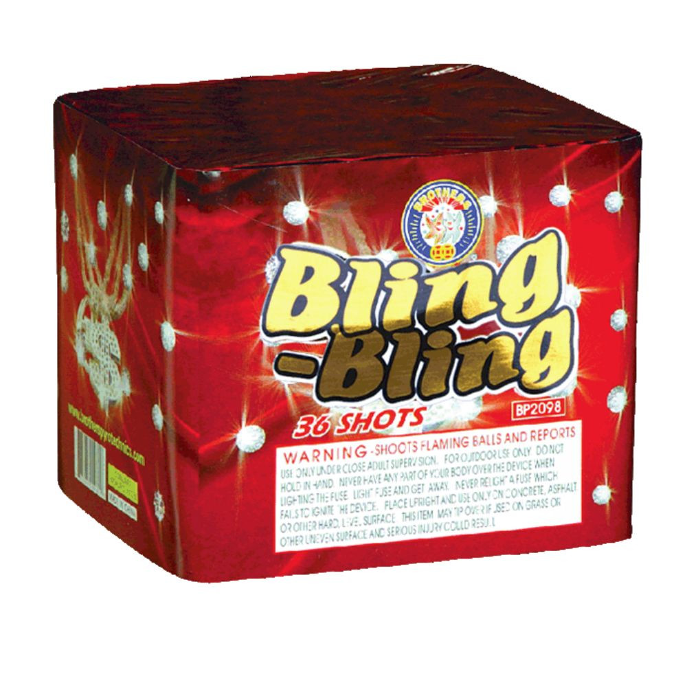 Bling Bling 36 shot 200 Gram Cake - Brothers Pyrotechnics Brand Fireworks