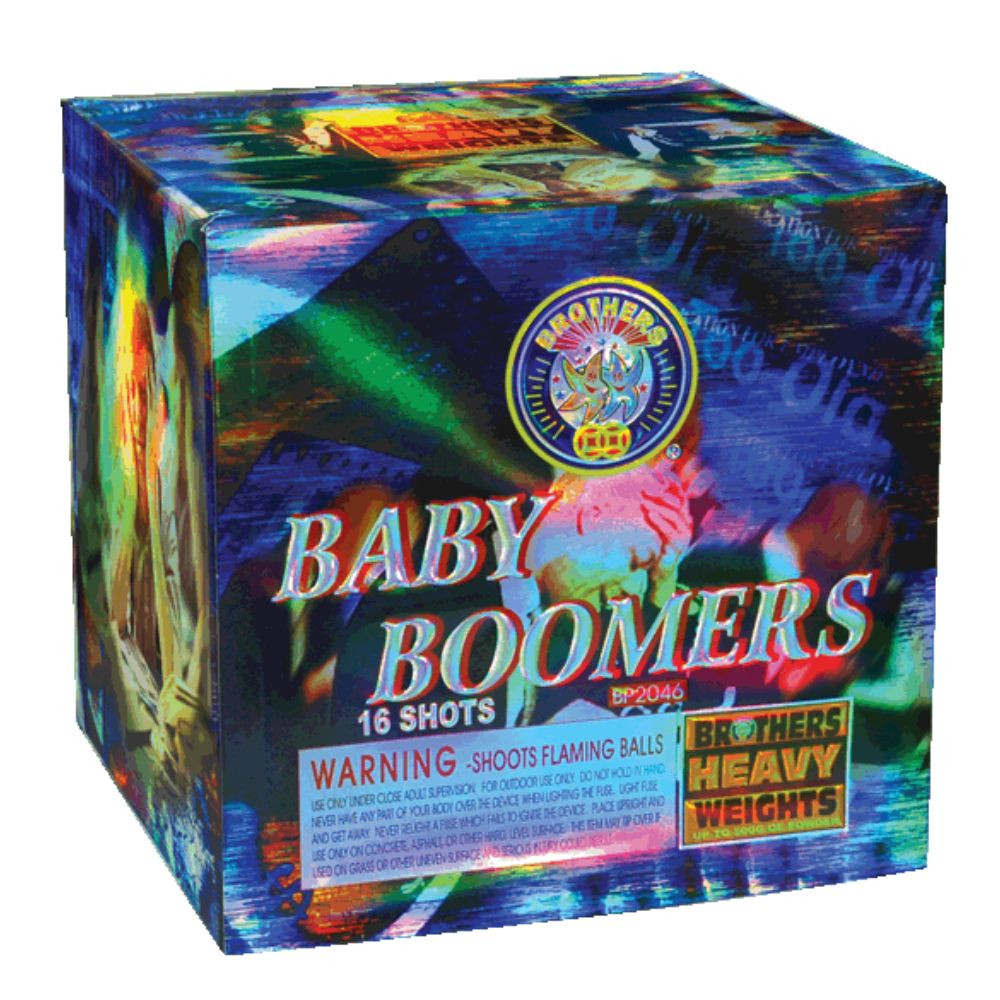 Baby Boomers 16 shot 500 Gram Cake - Brothers Pyrotechinics Brand Fireworks