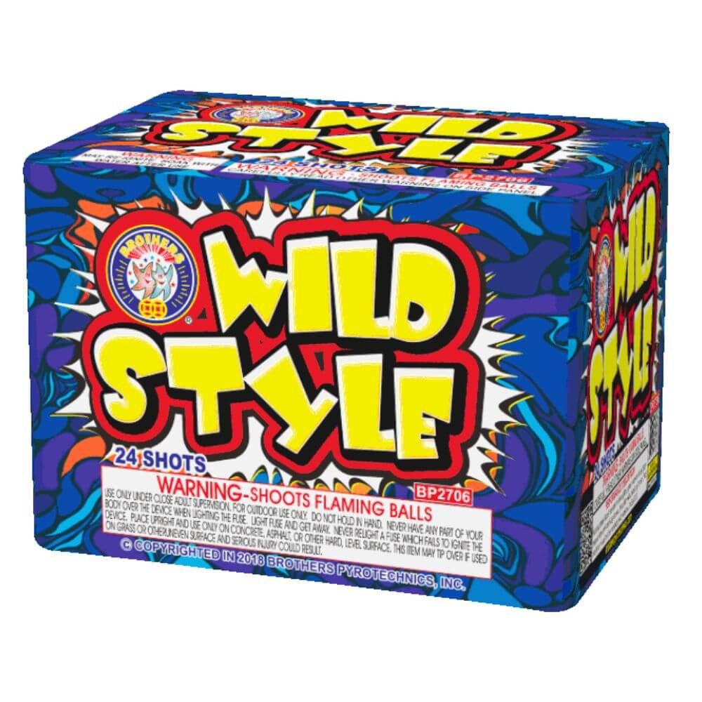 Wild Style 24 shot 200 Gram Cake - Brothers Pyrotechnics Brand Fireworks