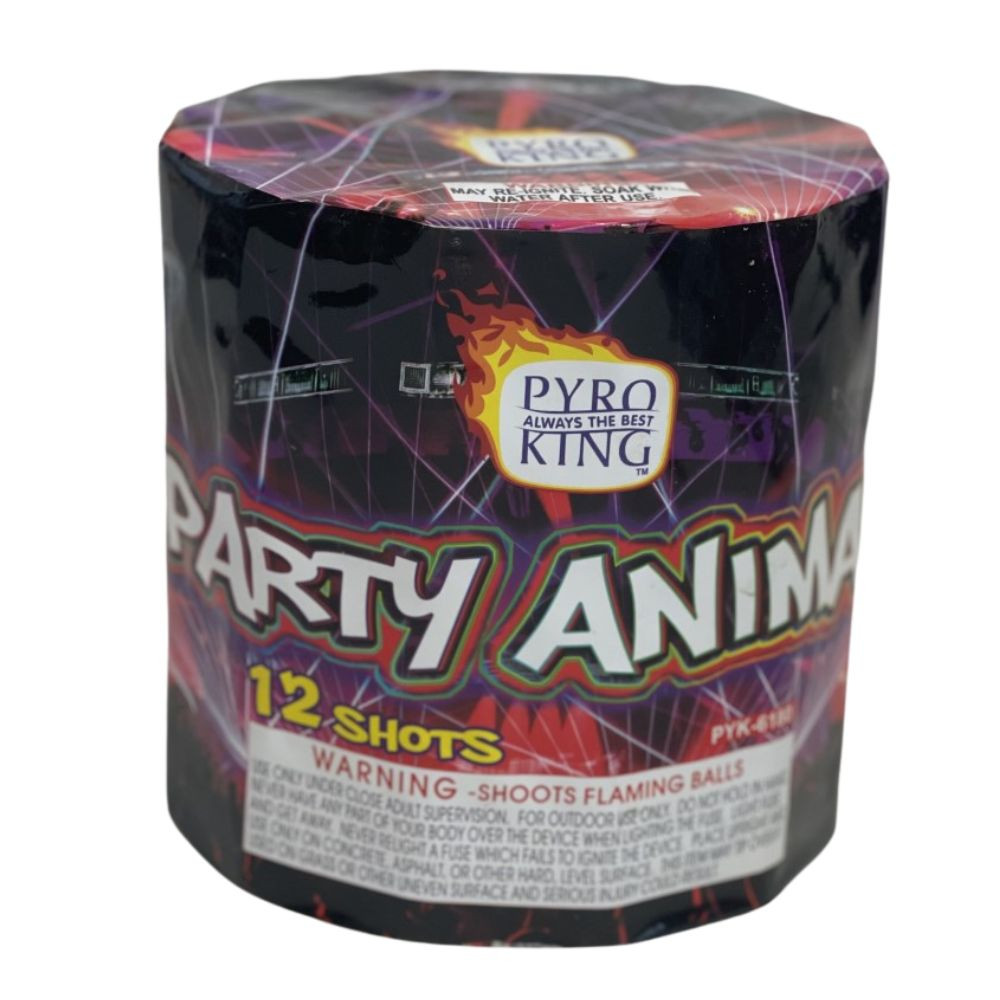 Party Animal 12 shot 200 Gram Cake - Pyro King Brand Fireworks