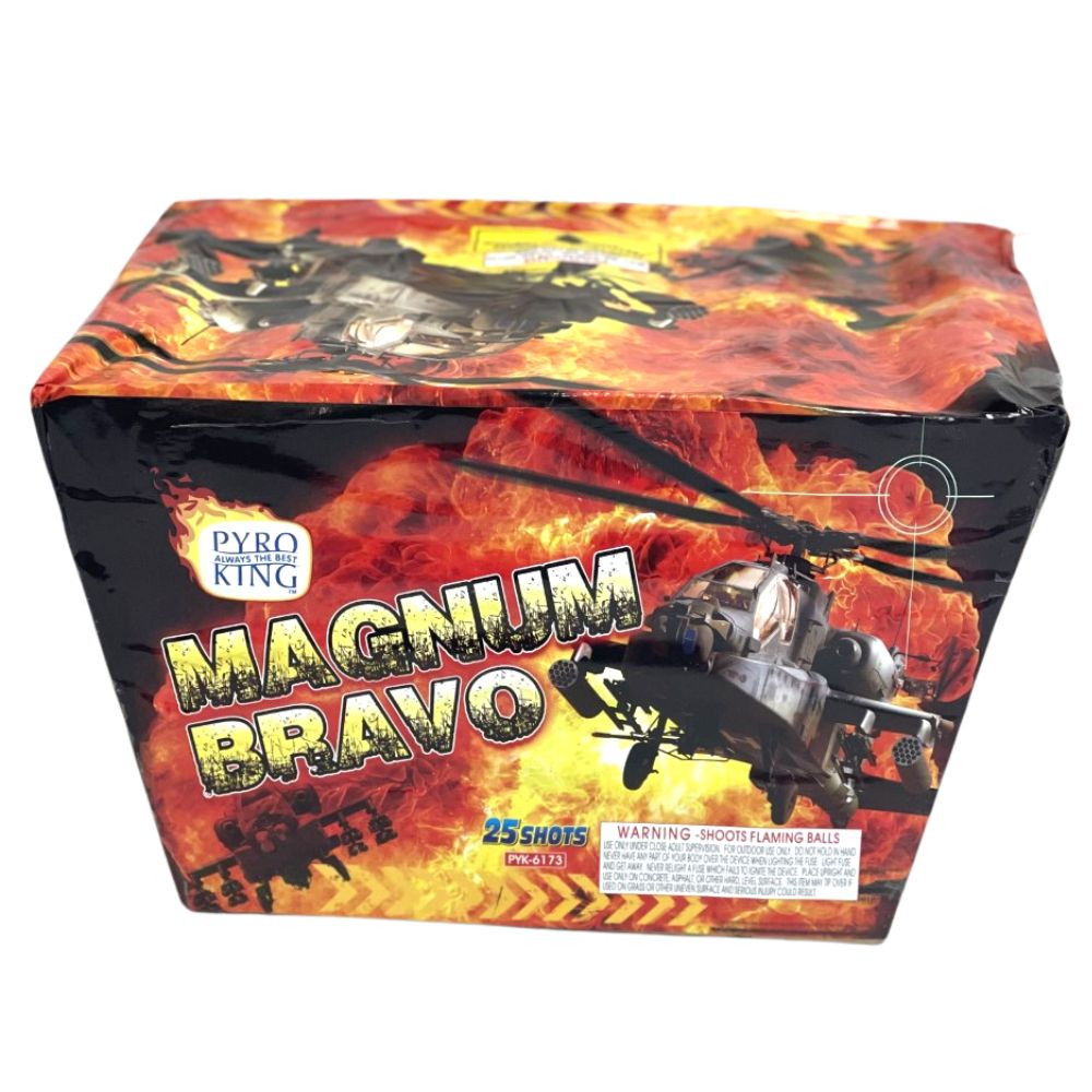 Magnum Bravo 25 shot 500 Gram Cake - Pyro King Brand Fireworks