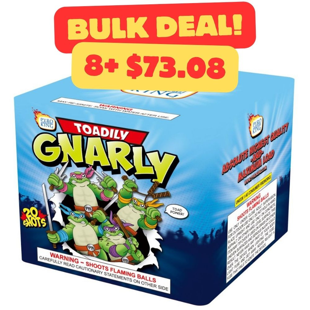 Toadily Gnarly 20 shot 500 Gram Cake - Pyro King Brand Fireworks