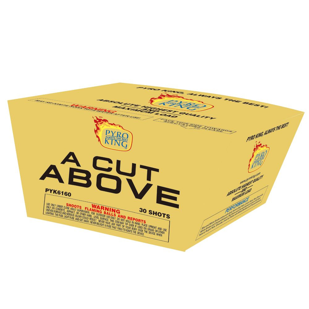 A Cut Above 30 shot 500 Gram Cake - Pyro King Brand Fireworks