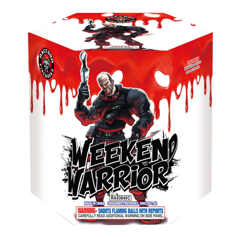 Weekend Warrior 7 shot 500 Gam Cake - Raccoon Brand Fireworks