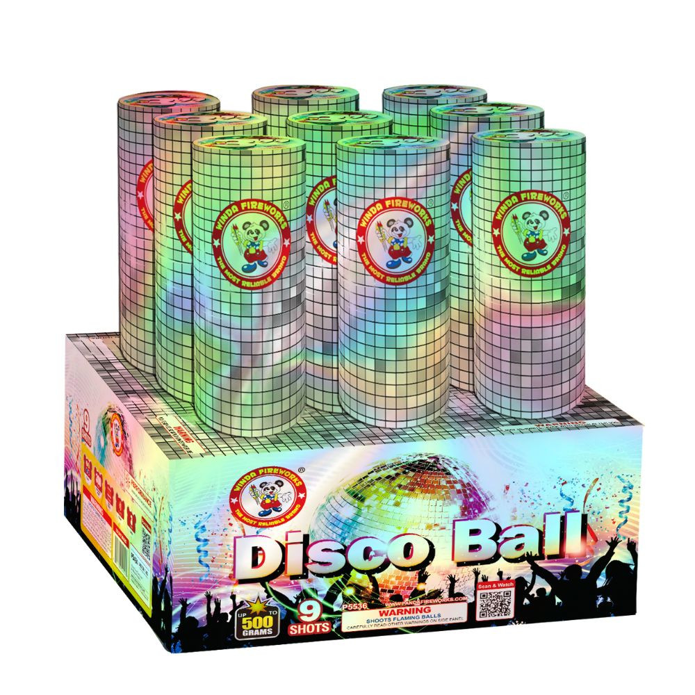 Disco Ball 9 shot 500 Gram Cake - Winda Brand Fireworks