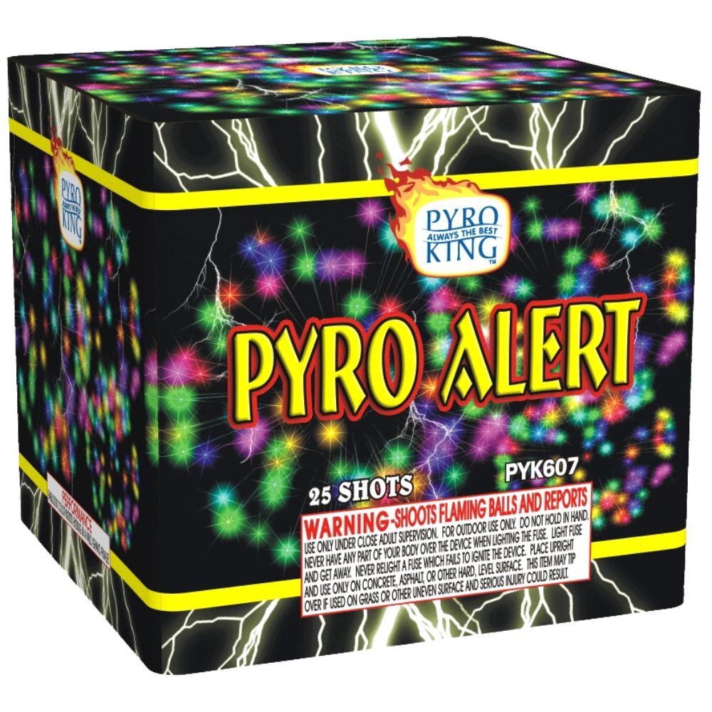 Pyro Alert 25 shot 200 Gram Cake - Pyro King Brand Fireworks