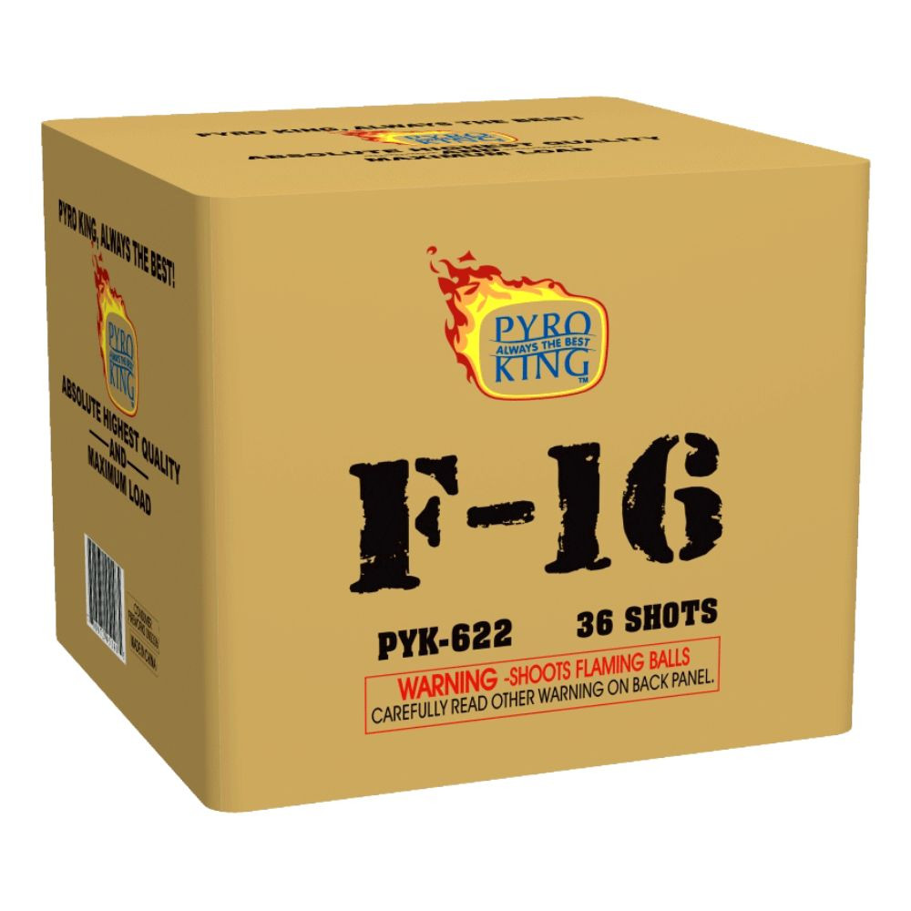 F-16 36 shot 200 Gram Cake - Pyro King Brand Fireworks