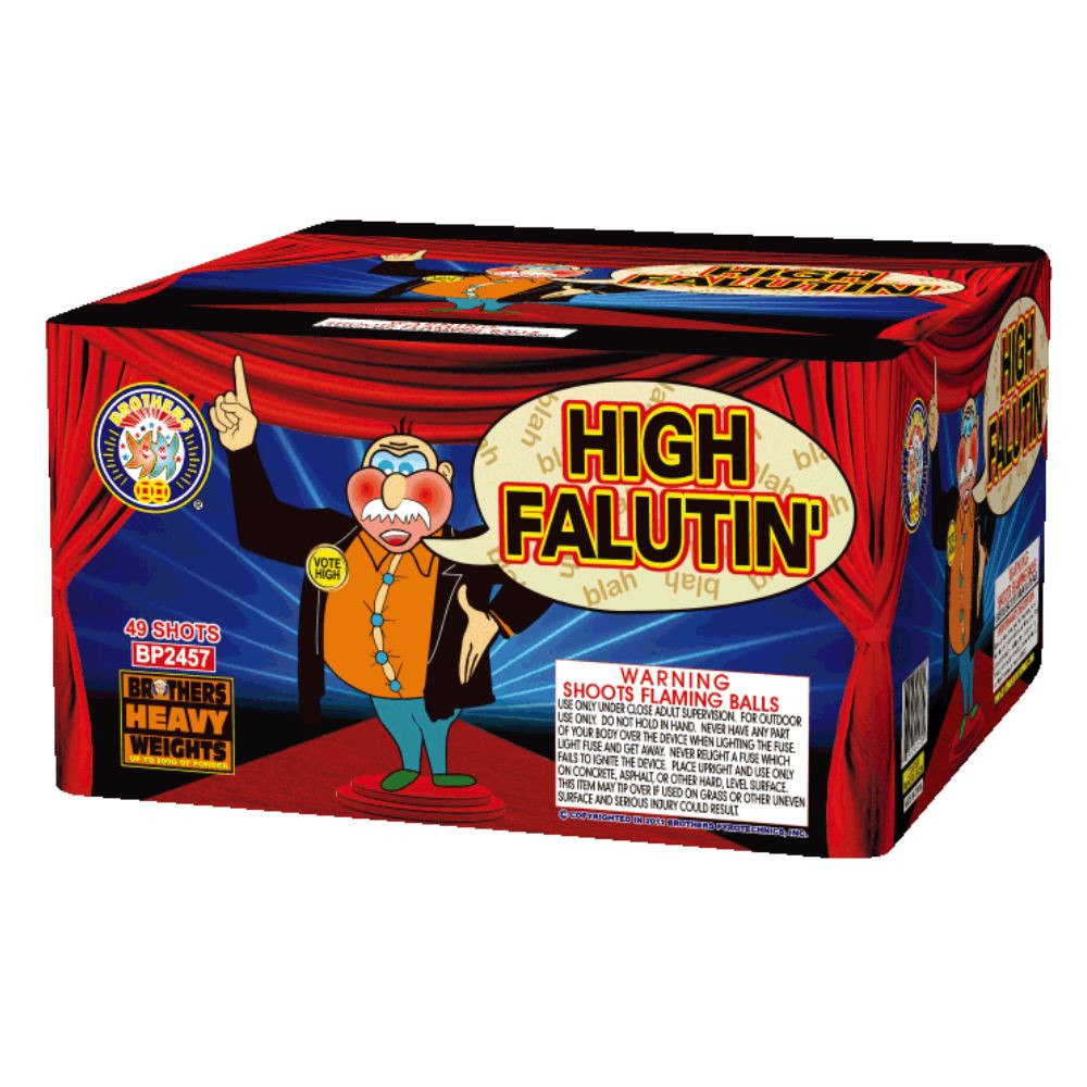 High Falutin 49 shot 500 Gram Cake -Brothers Pyrotechinics Brand Fireworks