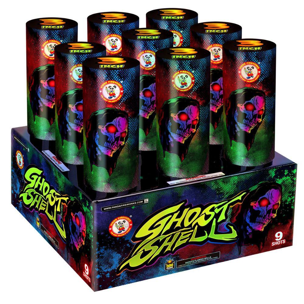 Ghost Shell 9 shot 500 Gram Cake - Winda Brand Fireworks