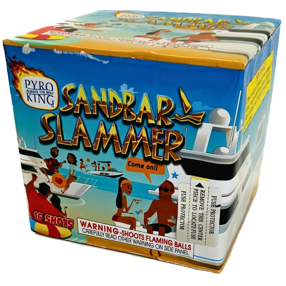 Sandbar Slammer 16 shot 200 Gram Cake - Pyro King Brand Fireworks