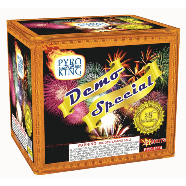 Demo Special 22 shot 500 Gram Cake - Pyro King Brand Fireworks