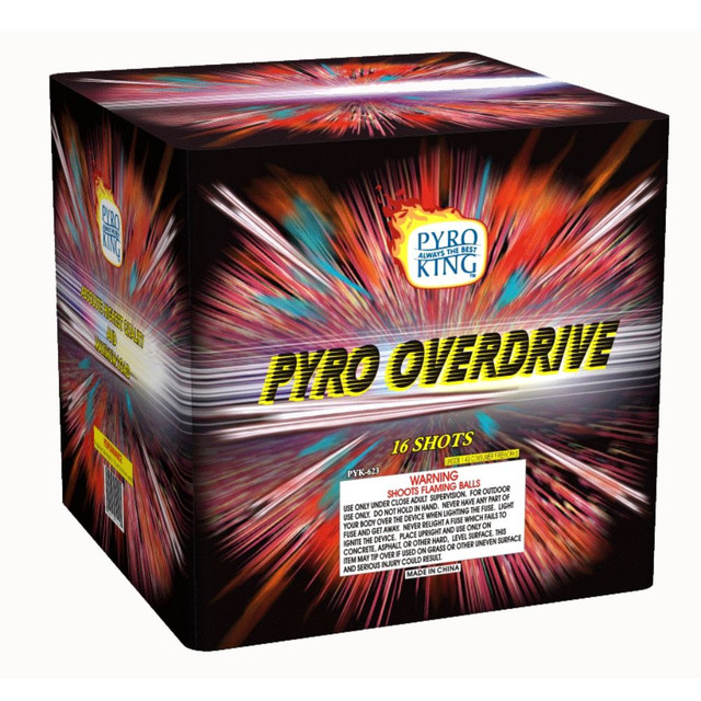 Pyro Overdrive 16 shot 500 Gram Cake - Pyro King Brand Fireworks