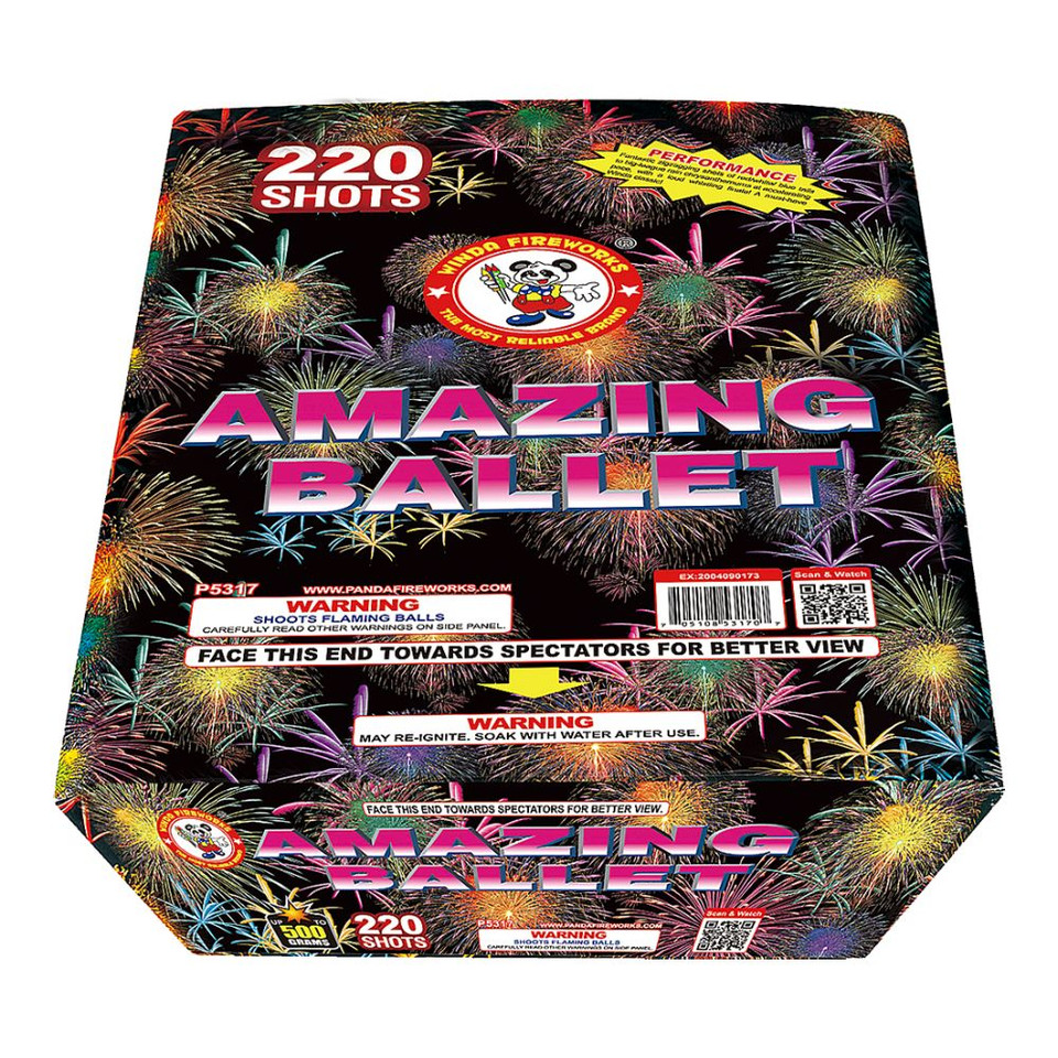 Amazing Ballet 220 shot 500 Gram Cake - Winda Brand Fireworks