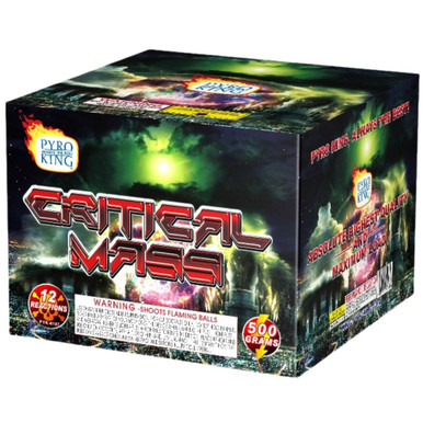 Critical Mass 12 shot 500 Gram Cake - Pyro King Brand Fireworks
