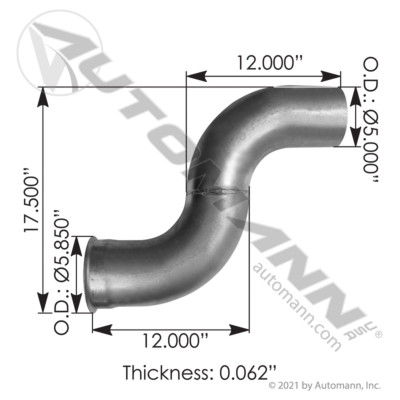 AUTOMANN Freightliner Exhaust Pipe - 562.U4617094014A
