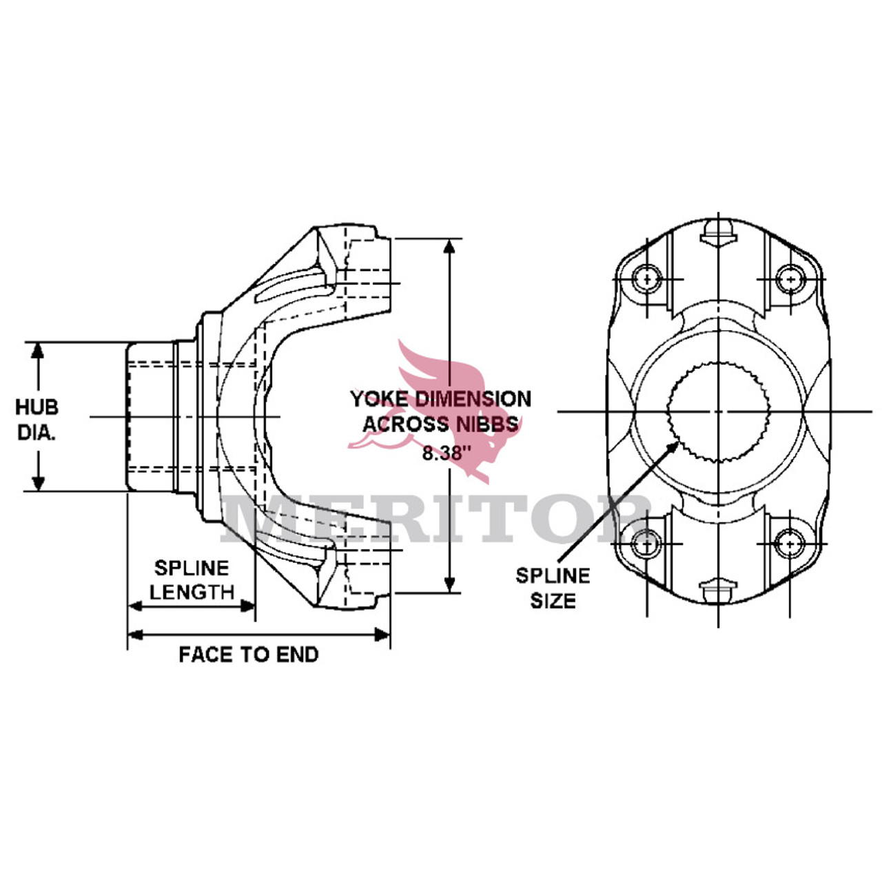 MERITOR 25WYS45 End Yoke - In Stock