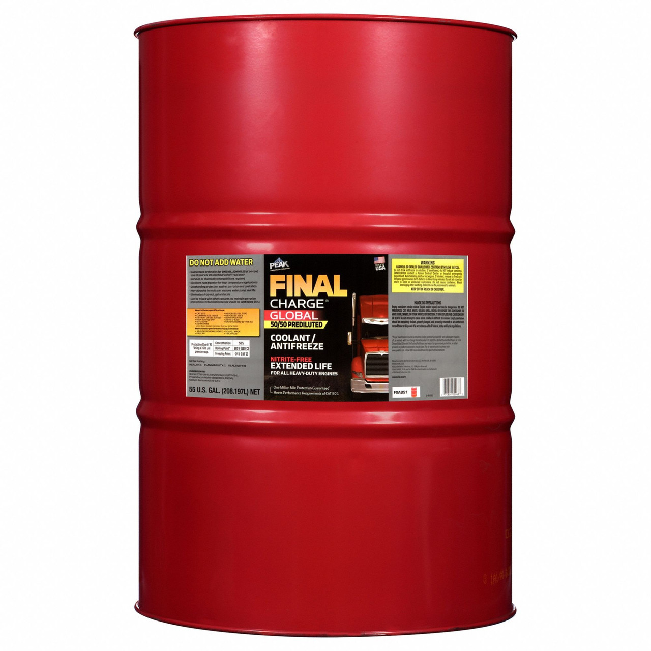 FXAB51 RED ANTIFREEZE NITRITE FREE 55 GALLON DRUM 50/50 - Sadler Power ...