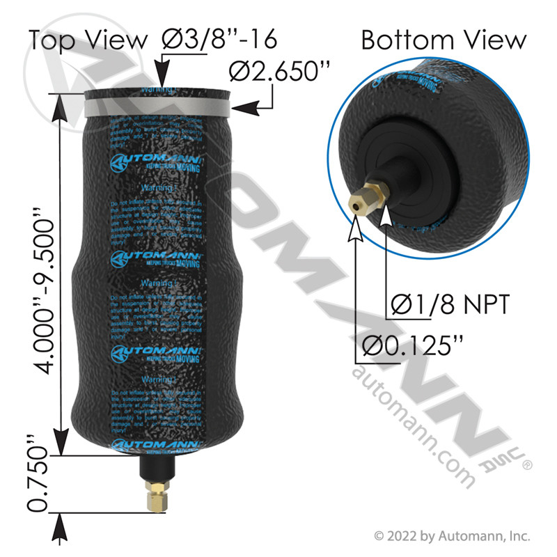 ABSZ70-060 VOLVO WESTERN STAR CAB AIR BAG AIR SPRING - Sadler Power ...
