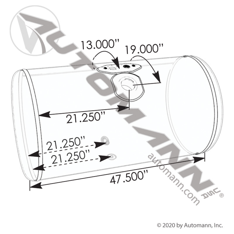 AUTOMANN Fuel Tank: 26" Round, Peterbilt