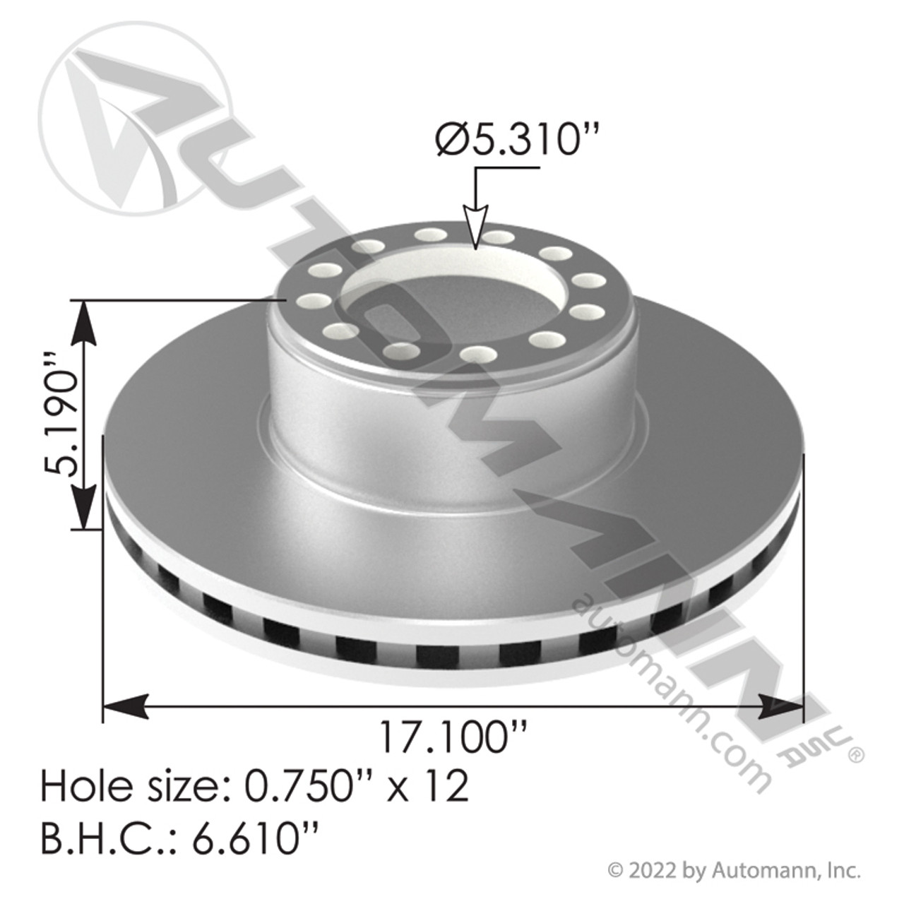 AUTOMANN 153.126014 Meritor Brake Rotor