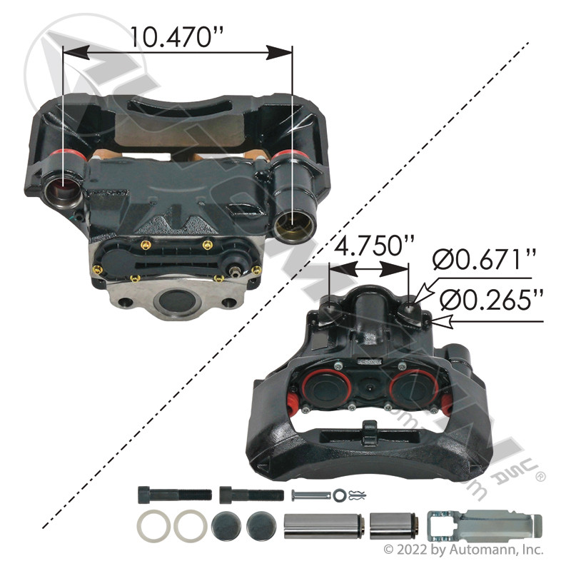 158.K097845 BENDIX AIR DISC BRAKE CALIPER - Sadler Power Train Inc