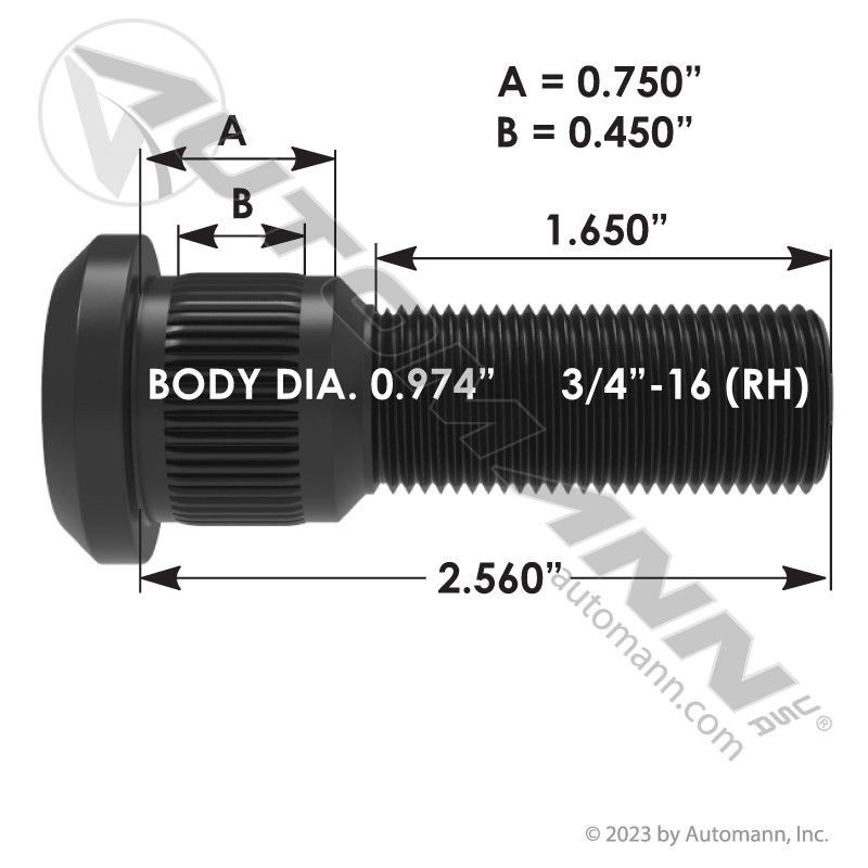 AUTOMANN 201.6102R Wheel Stud - RH