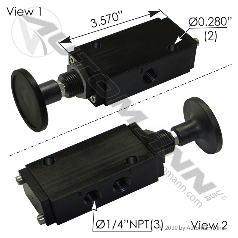 AUTOMANN 170.V23201: 3-Way Push Pull Valve