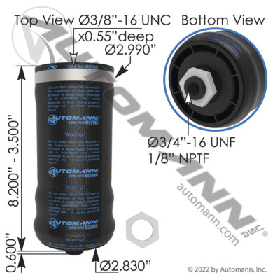 ABSZ70-7201 FREIGHTLINER CAB AIR SPRING - Sadler Power Train Inc