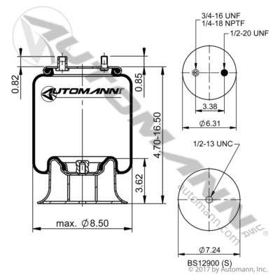 AB1DK10B-5406 AIR SPRING GMC GRANNING - Sadler Power Train Inc
