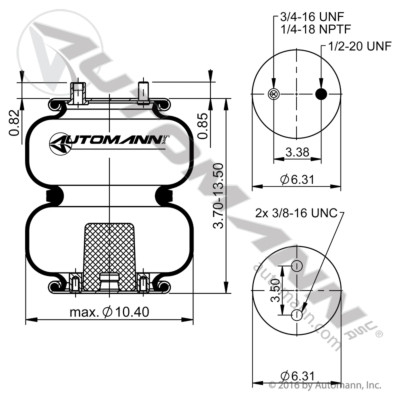 ABSP2B12RA-6946 RIDEWELL AIR SPRING - Sadler Power Train Inc
